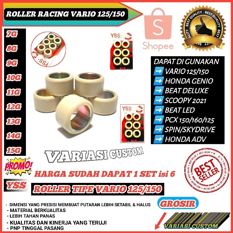 Jual ROLLER ( Y125 ) VARIO 150 VARIO 125 GENIO BEAT DELUXE PCX 150 ...