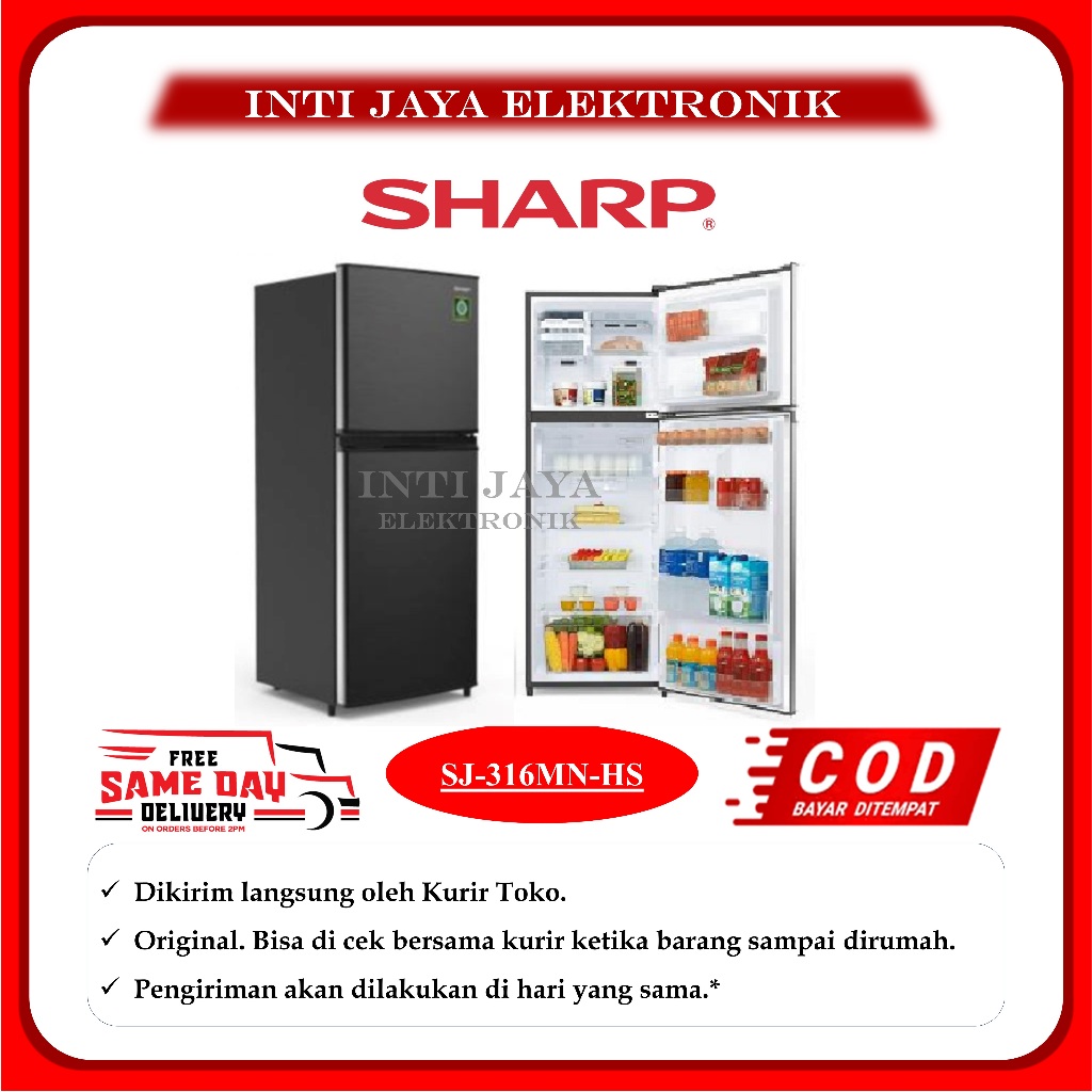 Jual KULKAS SHARP SJ 316 MN HS 2 PINTU SJ316 MNHS SJ316MNHS SJ316 ...