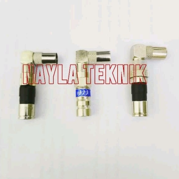 Jual JACK ANTENA TV L MALE + KONEKTOR F BELDEN RG6 ANTI KARAT | Shopee Indonesia