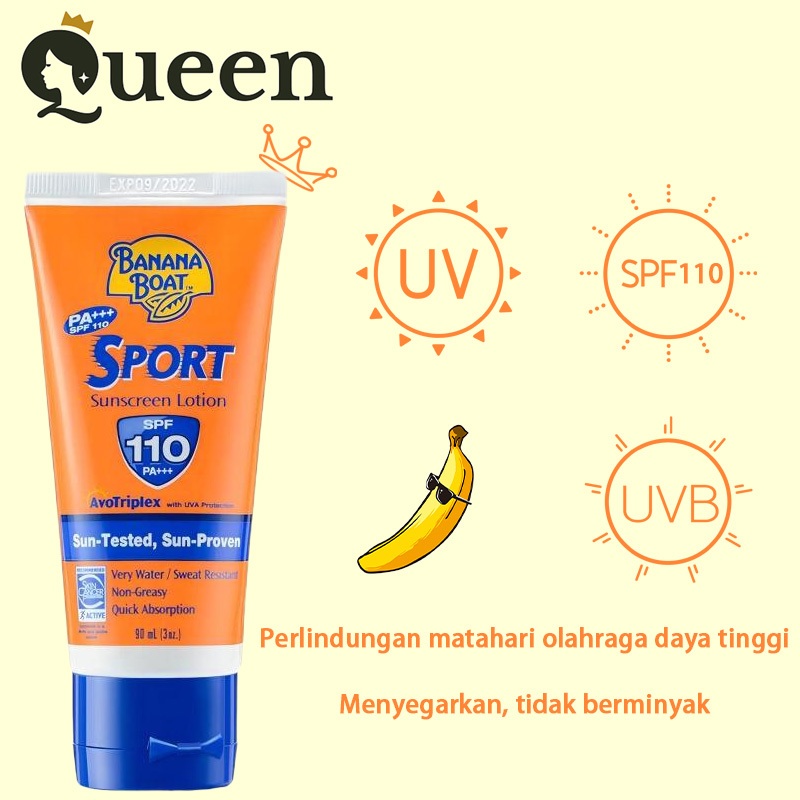 Jual Banana Boat sport sunscreen lotion SPF 110 PA+++ 90ml Perlindungan ...