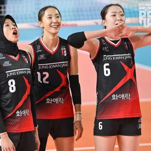 Jual Jersey Olahraga Volly Voli Red Spark cewek Free Nick Name terbaru ...