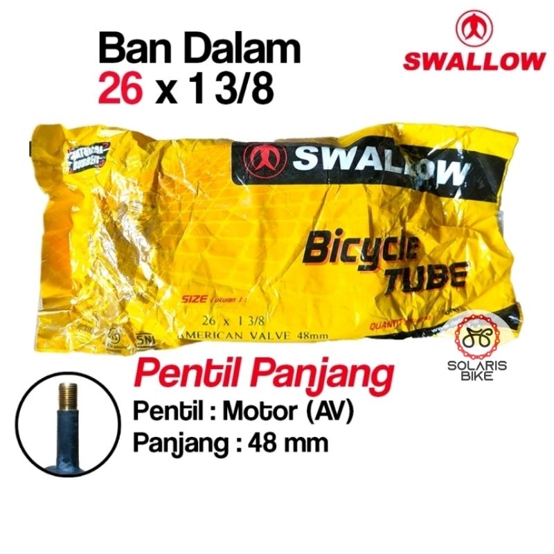Jual Ban Dalam Sepeda Jengki Ontel Mini CTB 26 x 1 3/8 AV48 Dop Panjang Ori Swallow | Shopee ...