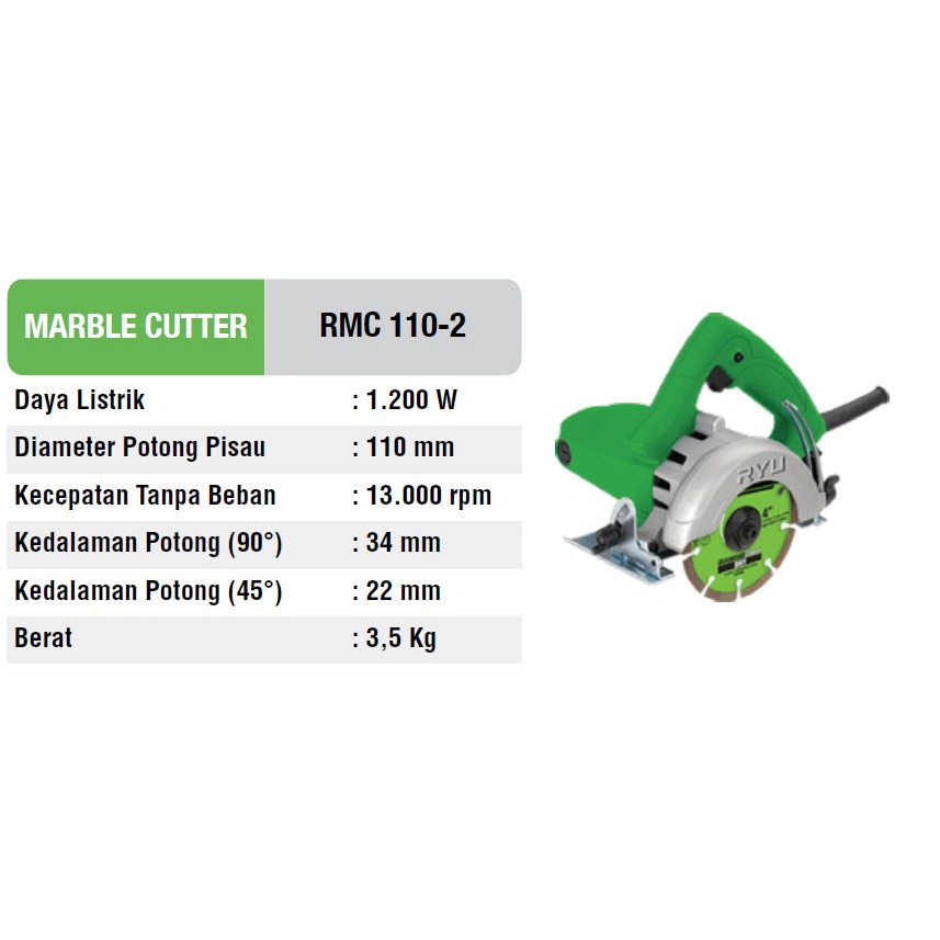 Jual Mesin Potong Granit Marmer Keramik CUTTER RMC 110-2 | Shopee Indonesia