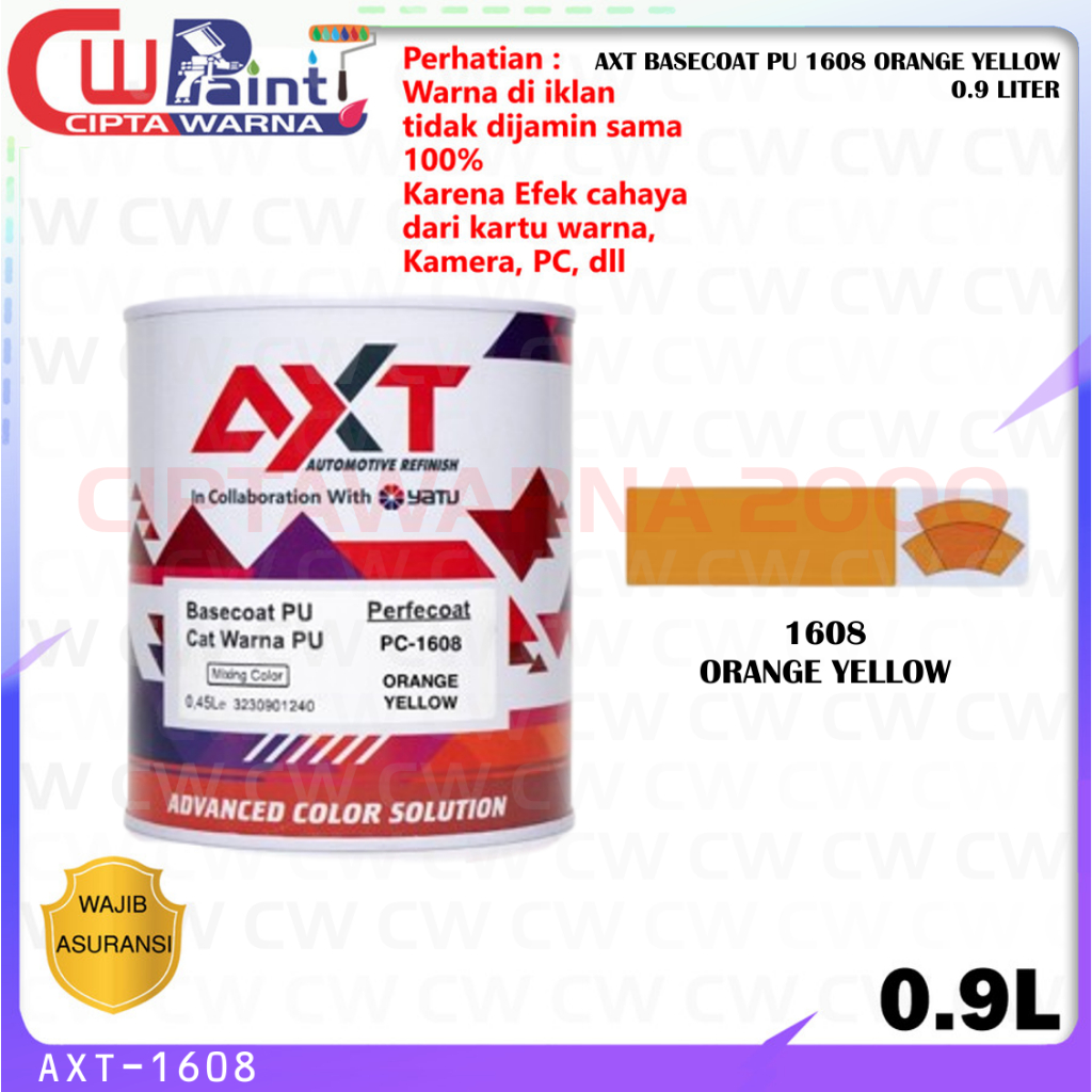 Jual Cat Duco AXT PU Basecoat 1608 Orange Yellow Kuning Ukuran 0.9 ...