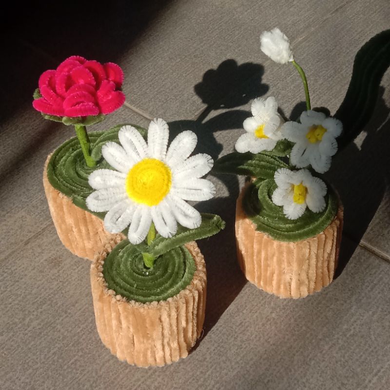 Jual Pot Bunga Kawat Bulu | Pot Bunga Handmade | Flower Bouquet | Pipe ...