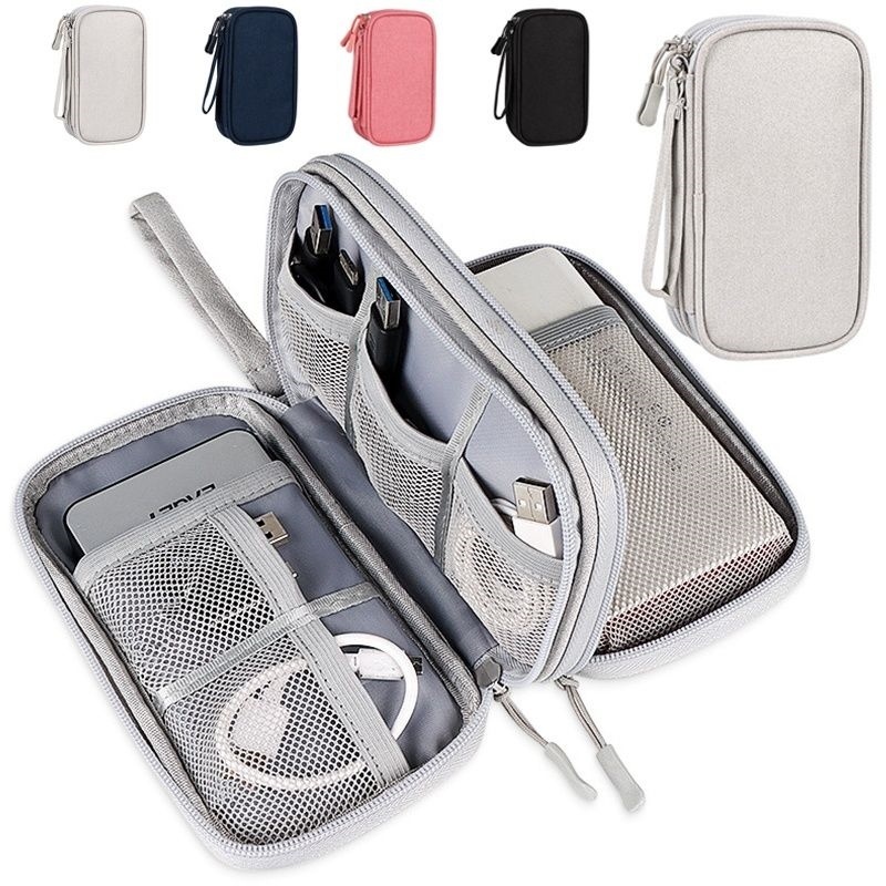 Jual Tas Travel Power Bank Earphone Pouch Bag Case Tas Travel Organizer ...