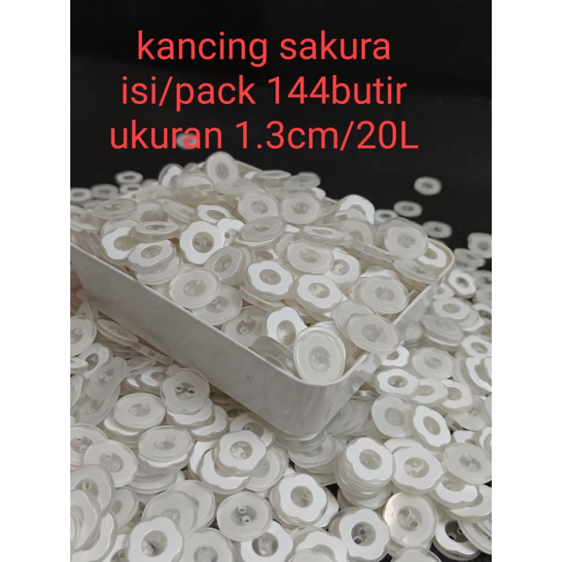 Jual GROSIR Kancing Baju Sakura 13mm/1,3cm/20L 144pcs Kancing Piyama ...