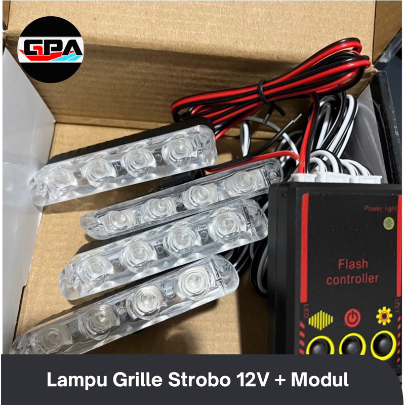 Jual Lampu Kedip Grill LED 9106 9104 4 Mata 12V dengan Controller On ...
