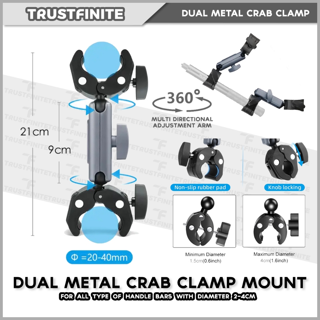 Jual Double Magic Clamp Insta360 X4 X3 X2 ONE GoPro Max 360 Action Cam ...