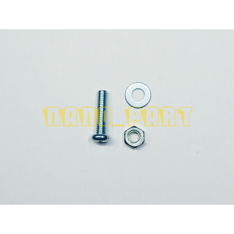 Jual baut mur + ring M3 3 x 12 mm baut + mur panjang 1.2cm | Shopee Indonesia