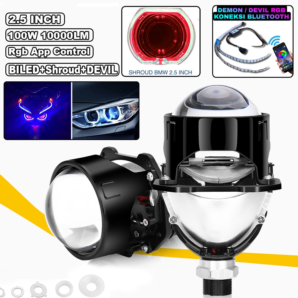 Jual Lampu Projector Biled Turbo SE 2.5 Inch Shroud Bmw+Demon RHD/FLAT ...