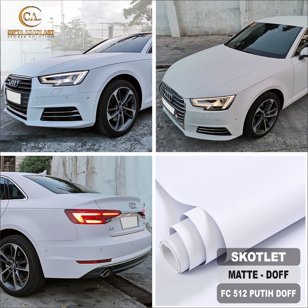 Jual stiker skotlet mobil motor putih bersih doff polos sticker white matte dop schotlite lebar ...