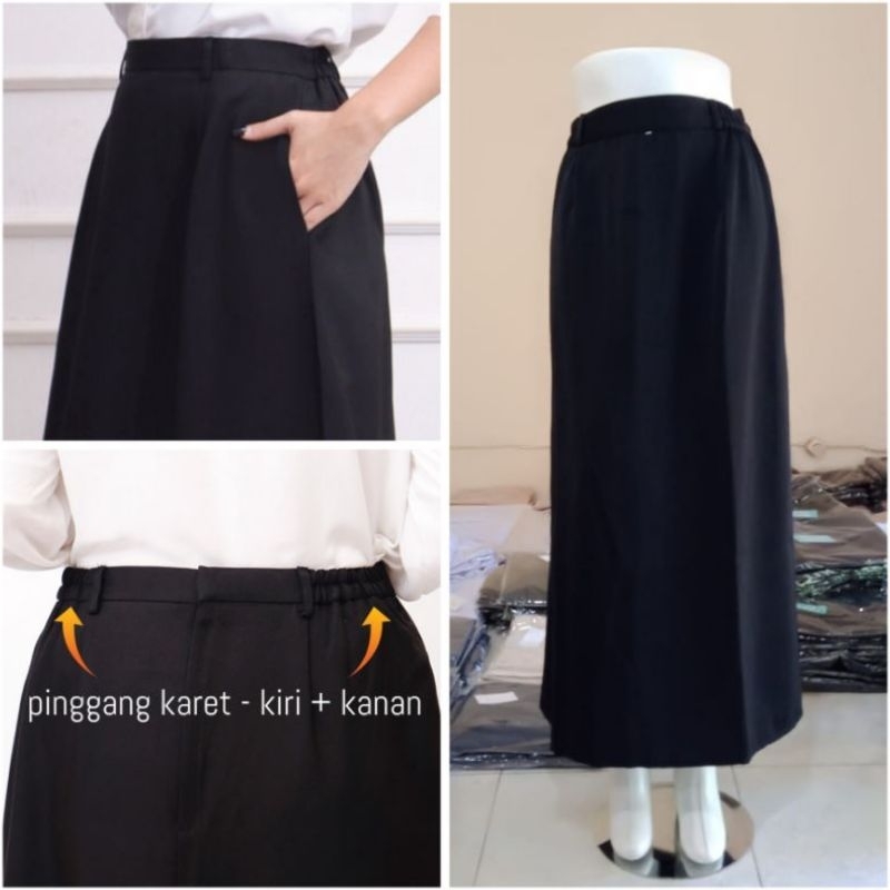 Jual ROK HITAM MODEL A LINE MAXI (FORMAL) PREMIUM QUALITY | Shopee ...