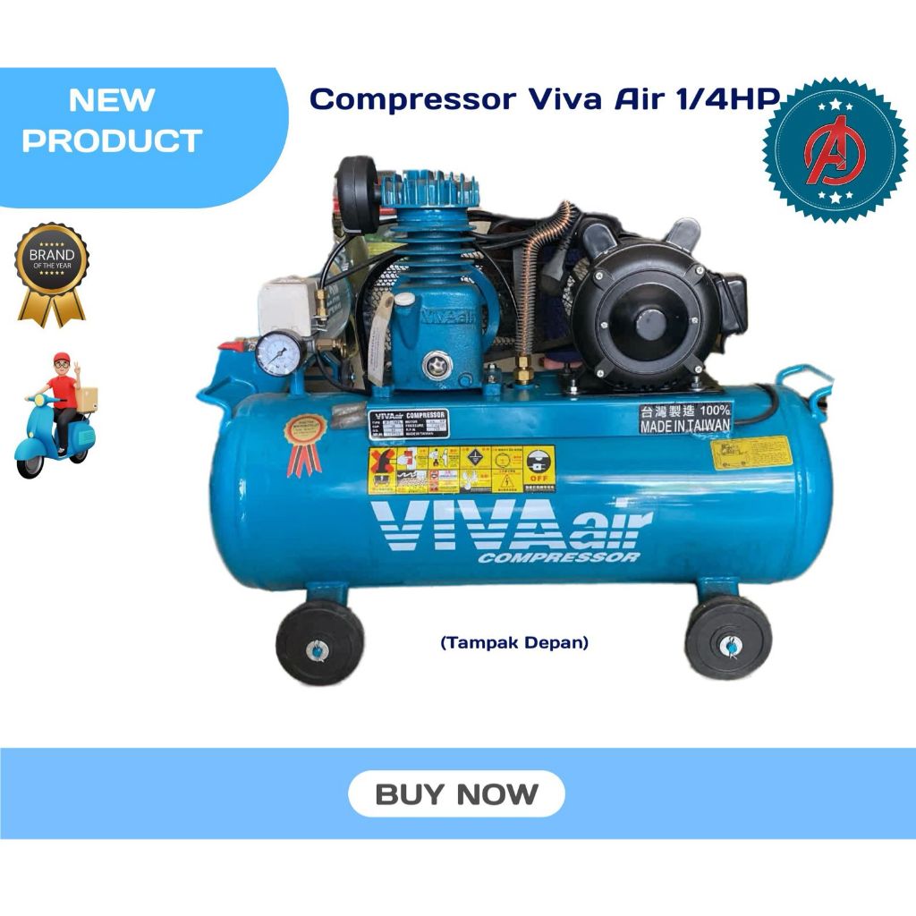 Jual Compressor Viva Air 1/4 HP + elektromotor 1/4 HP made in Taiwan ...