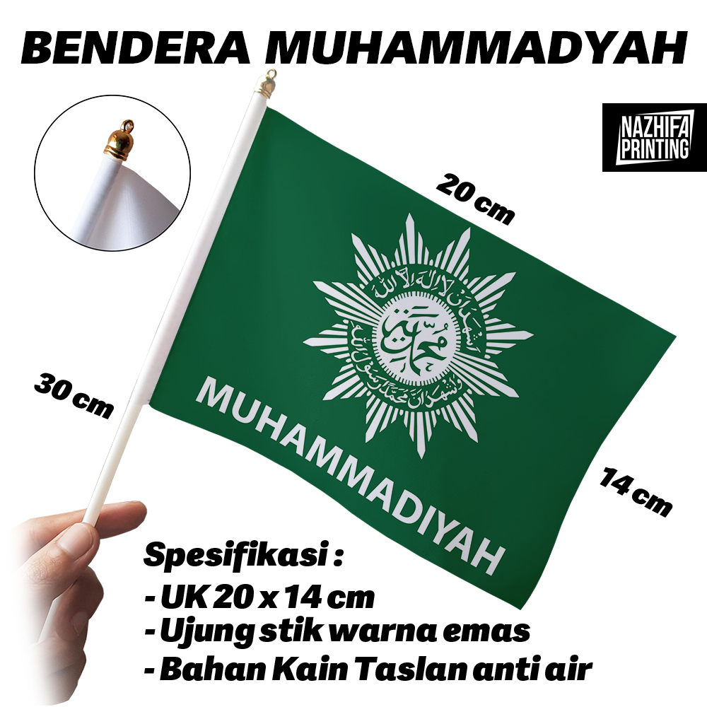 Jual Bendera Tangan Muhammadyah Muhammadiyah Pawai Bahan Taslan Anti ...