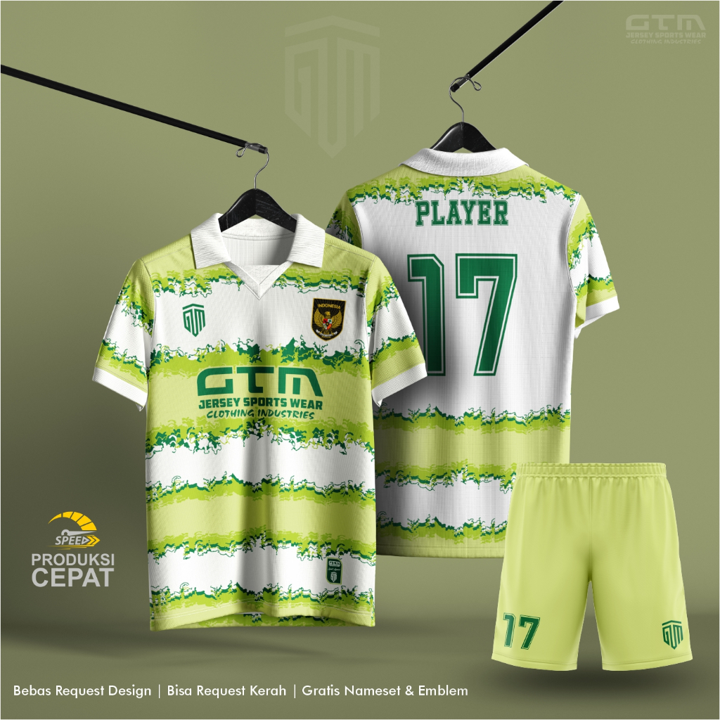 Jual JERSEY BOLA FUTSAL HIJAU TOSCA KERAH RETRO ~ FREE CUSTOM DESIGN | Shopee Indonesia