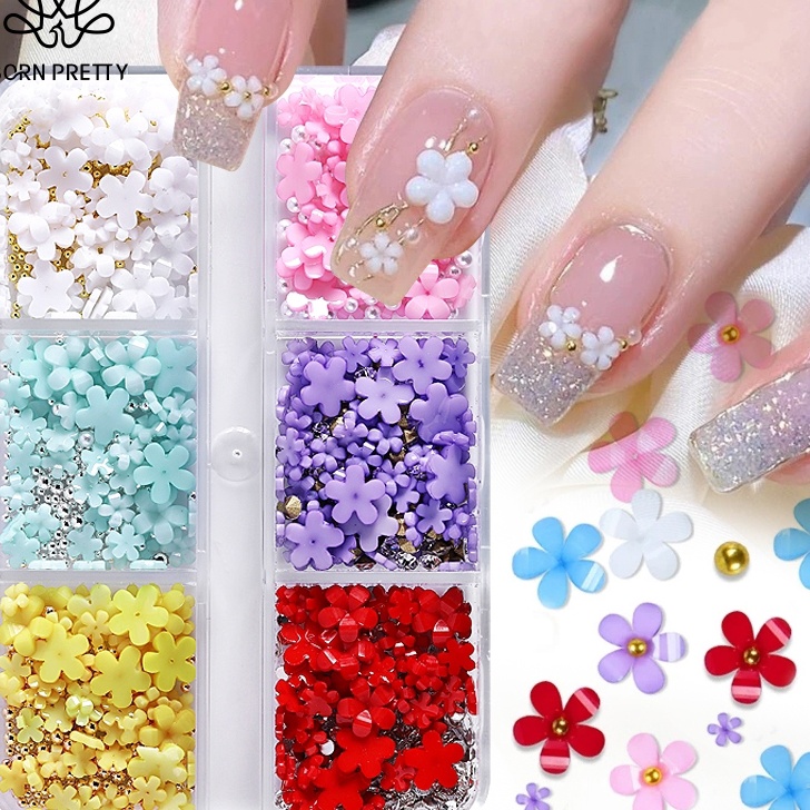 Jual berkualitas BORN PRETTY 6kisi 3D Bunga Akrilik Putih Untuk Paku ...