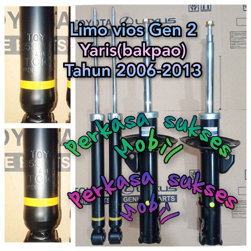 Jual shockbreaker absorber toyota limo vios gen 2 yaris bakpao tahun 2006-2013 depan & belalang ...