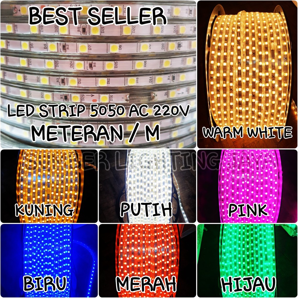Jual LAMPU LED STRIP PER METER / LAMPU LED STRIP RGB / SOCKET RGB ...