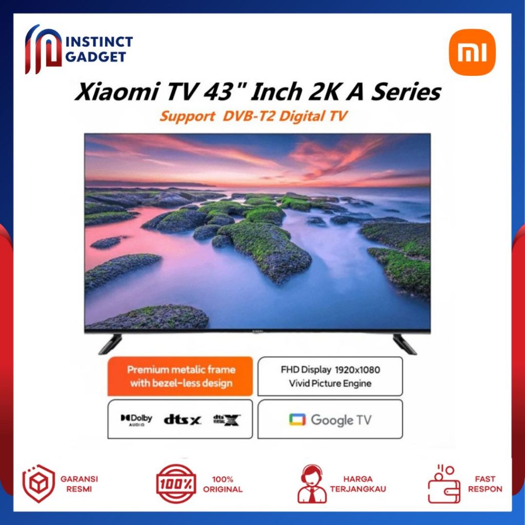 Jual Xiaomi Smart TV 43" 2K A Series Google TV 43 Inch Resolusi Full HD ...