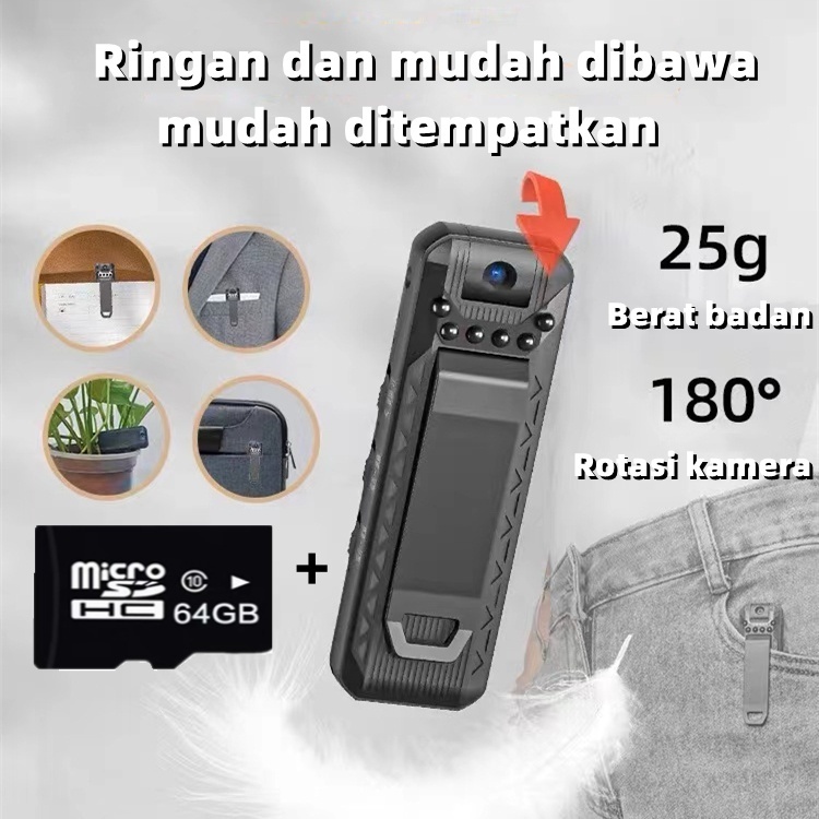 Jual UPUPIN Mini kamera cctv HD 1920P 180° Mini Camcorder Dash Cam Police Body Motorcycle Bike ...