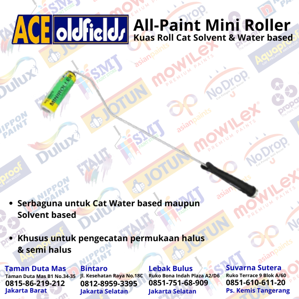 Jual Kuas Roll Kapal (Mini Roller) ACE Oldfields All Paint 110mm ...