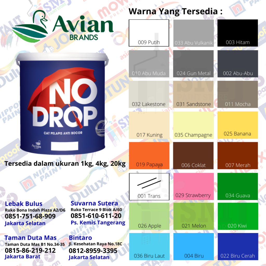 Jual CAT PELAPIS ANTI BOCOR, NO DROP KEMASAN 1 KG | Shopee Indonesia