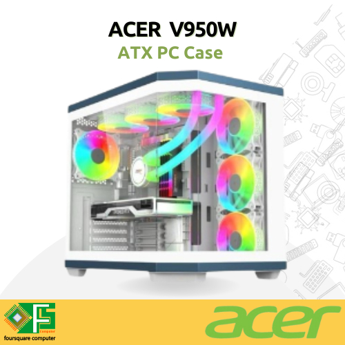 Jual ACER V950W White Tempered Glass | Casing PC ATX | CPU PC Case ...