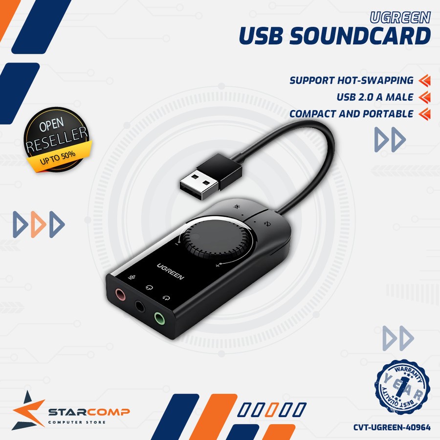Jual UGREEN USB External Soundcard Stereo Sound Audio Adapter 3.5mm ...
