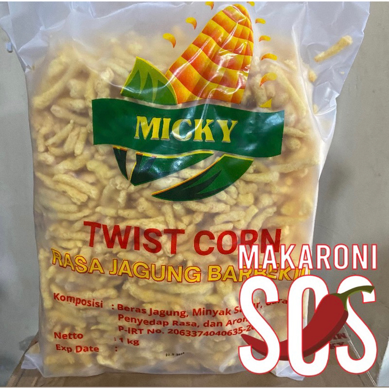 Jual Twist corn micky 1kg (1000gr) rasa jagung barbeqiu twist corn ...