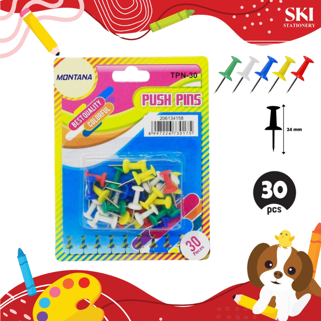 Jual Push Pin / Paku Pin / Paku Tindis / Jarum Tekan Warna Montana ...