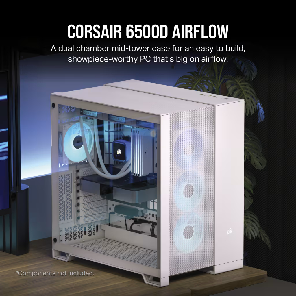 Jual CORSAIR 6500D AIRFLOW WHITE MID TOWER PC CASE CASING GAMING ...