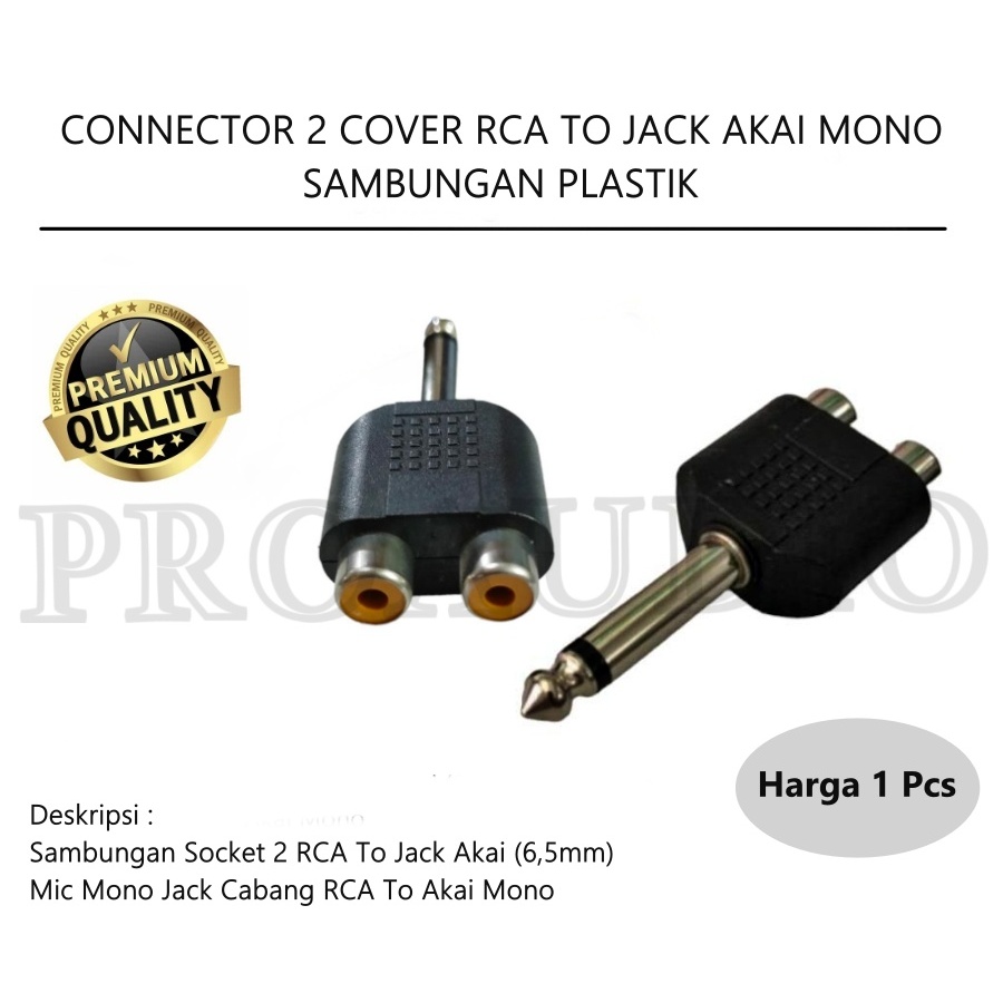Jual 2 RCA - JACK AKAI MONO COVER 2 CONVERTER RCA FEMALE TO JACK AKAI ...