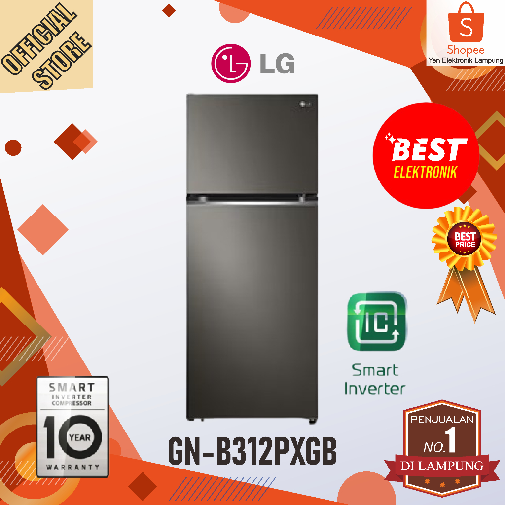Jual Kulkas LG GN B312PXGB LINEAR Cooling Smart Inverter Compressor 2 ...