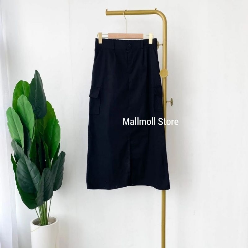 Jual Rok Cargo Jumbo Long Skirt cargo Jennie Rok Kargo Katun Twill ...