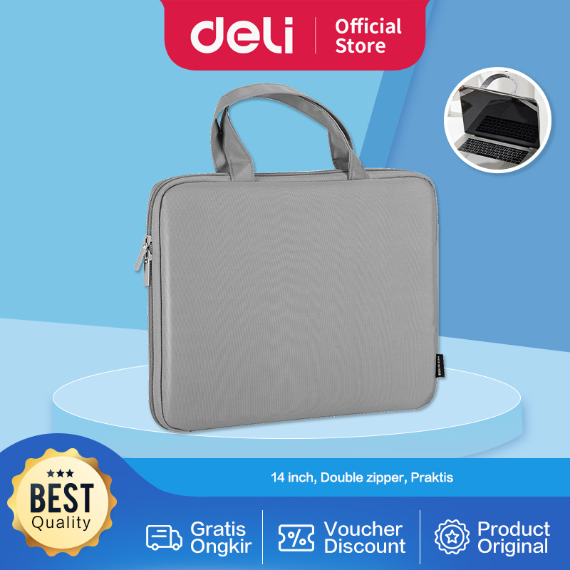 Jual Deli Tas Laptop / Laptop Bag 14 inch Abu-abu EH975 | Shopee Indonesia