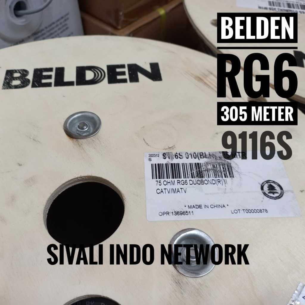 Jual KABEL RG6 COAXIAL BELDEN RG6 9116S 75Ohm / KABEL TV/ KABEL CCTV - NO POWER DC 305 Meter ...