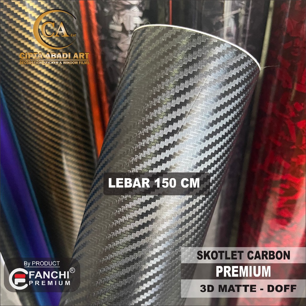 Jual stiker skotlet mobil carbon forged premium sticker karbon black ...