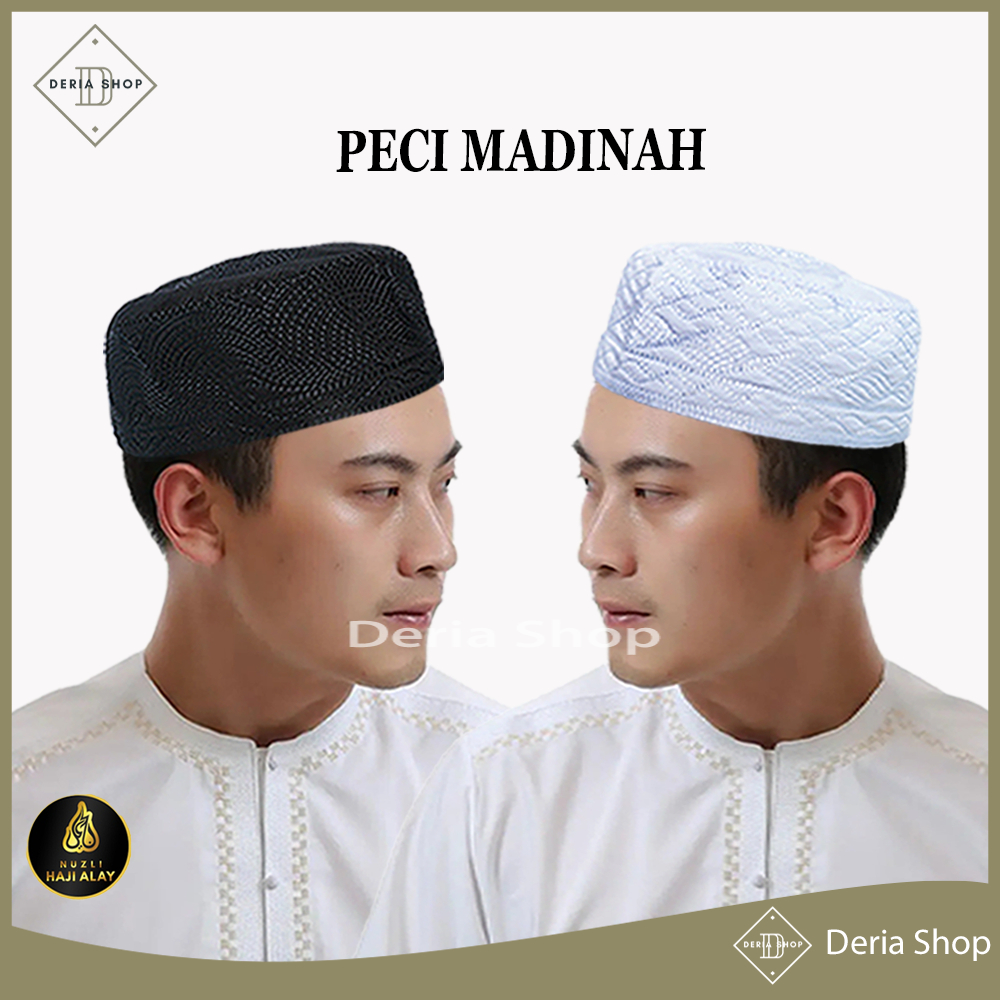 Jual Peci Haji Khas MADINAH Saudi Kopiah Santri Al Madina Pria Dewasa ...