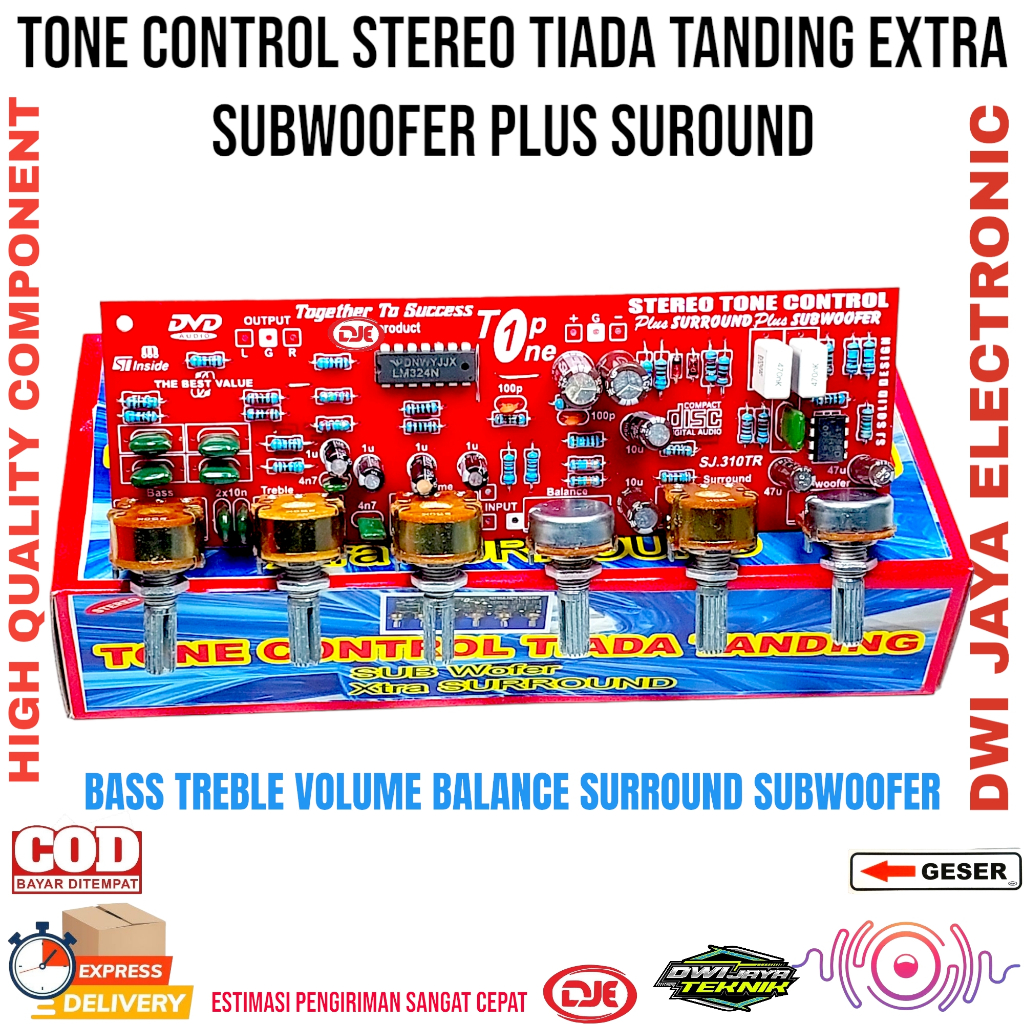 Jual kit tone control stereo + surround + sub wofer''tiada tanding ...