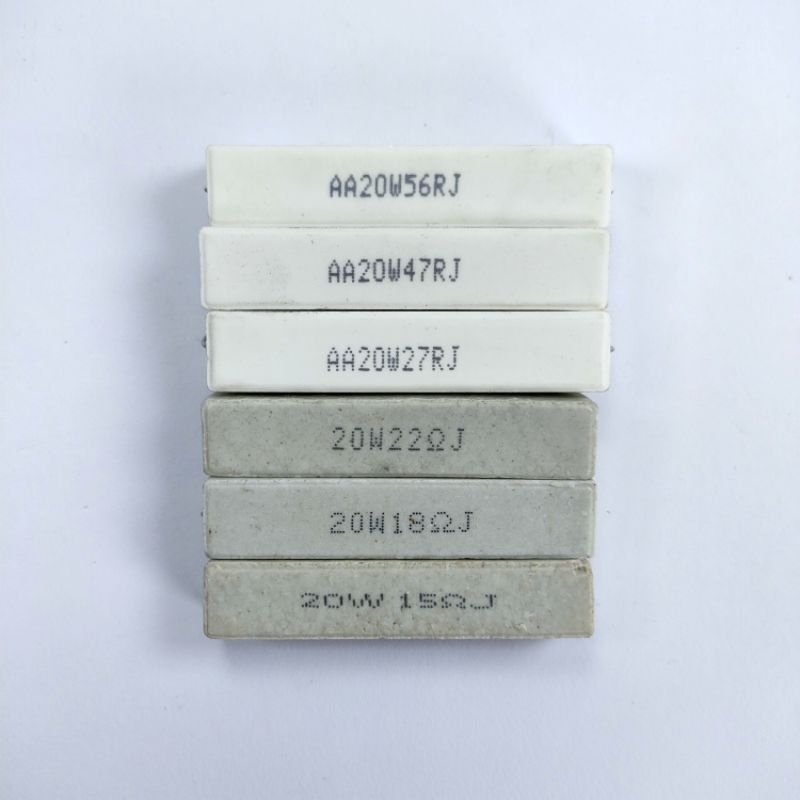 Jual RESISTOR KAPUR 20WATT 15 OHM 20 OHM 22 OHM 27 OHM 47 OHM 56 OHM ...