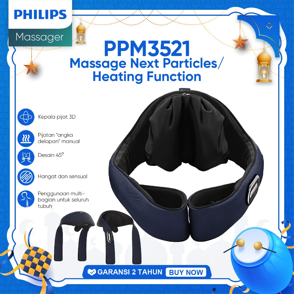 Jual Philips Massage Ppm3521 Neck Pijat 6 Massage Particles Heating