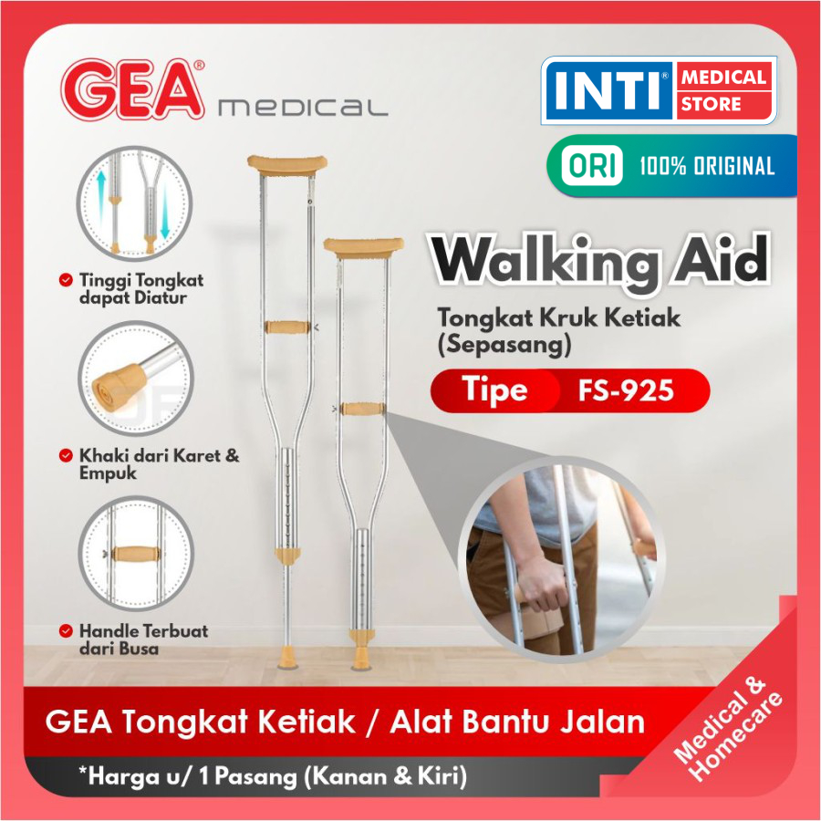Jual GEA Medical | Tongkat Ketiak | Kruk | Alat Bantu Jalan | Kruk ...