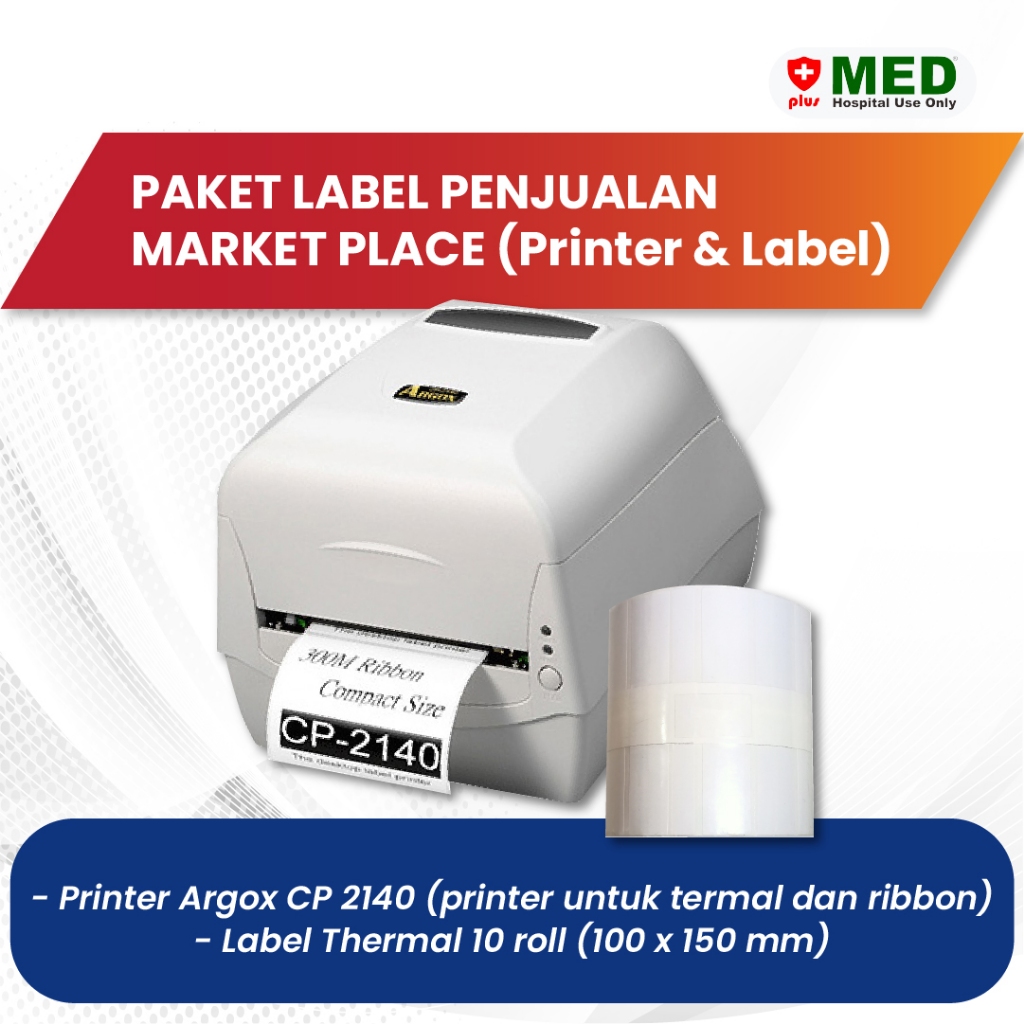 Jual PAKET LABEL PENJUALAN MARKET PLACE (Printer Argox CP2140 & 10 Roll ...
