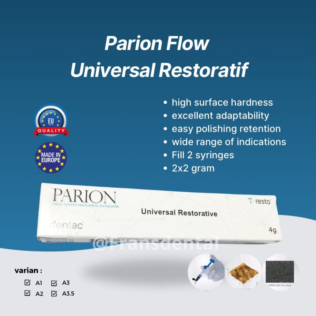 Jual DENTAL COMPOSITE FLOWABLE / COMPOSIT FLOW NANO HYBRIDE LIGHT CURE DENTAC PARION FLOW ...