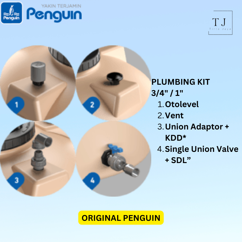 Jual Plumbing Kit PENGUIN 3/4" / 1" Aksesoris Toren Air ASLI ORIGINAL ...