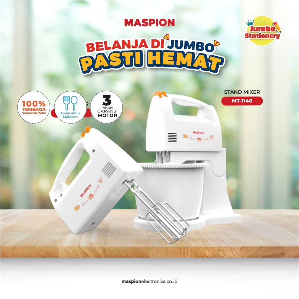 Jual Stand Mixer Maspion MT 1140 2 Liter Mixer Duduk MT-1140 Pengaduk ...