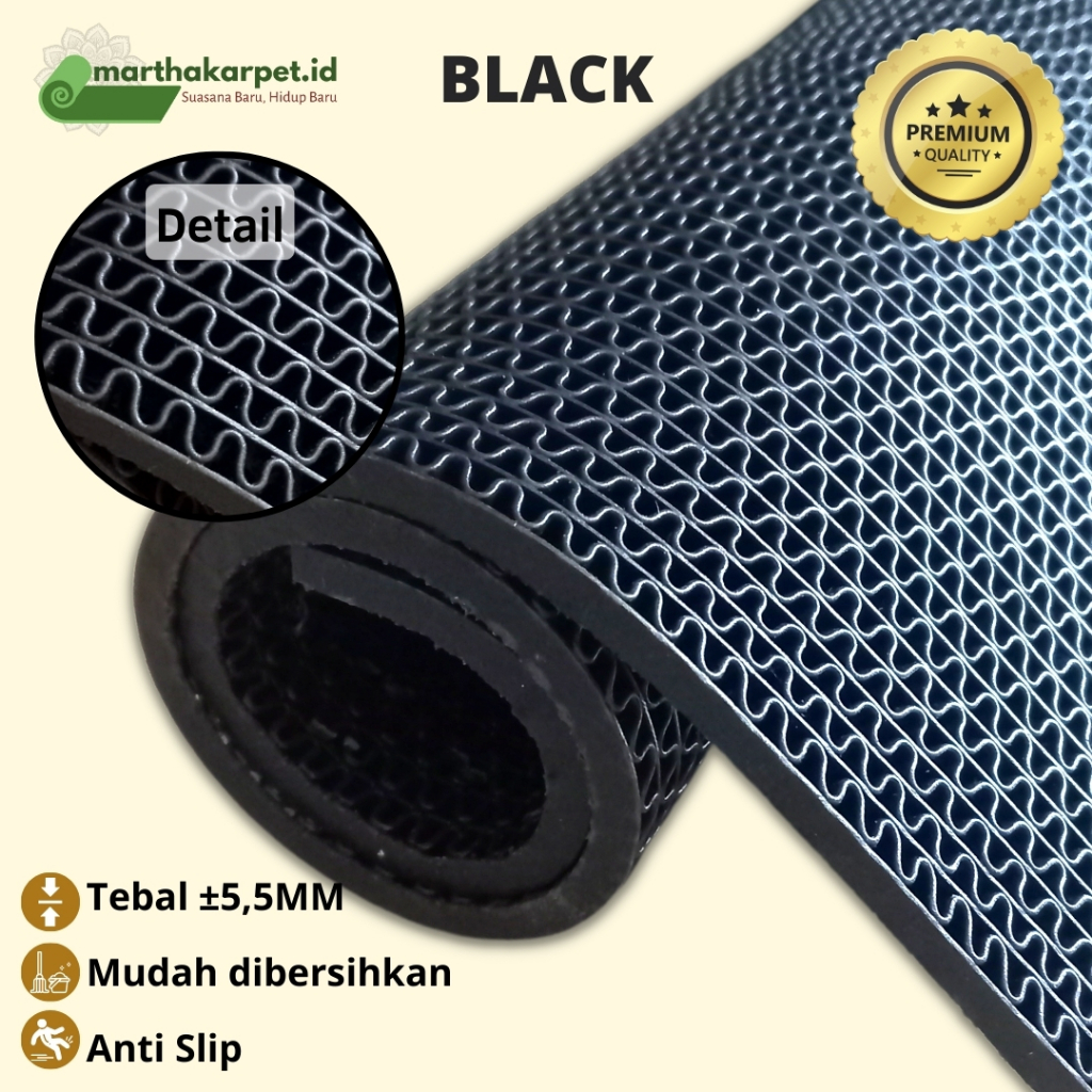 Jual Karpet PVC Black Kamar Mandi Uk 1m x 1.2m , S Mat, Keset PVC ANTI ...