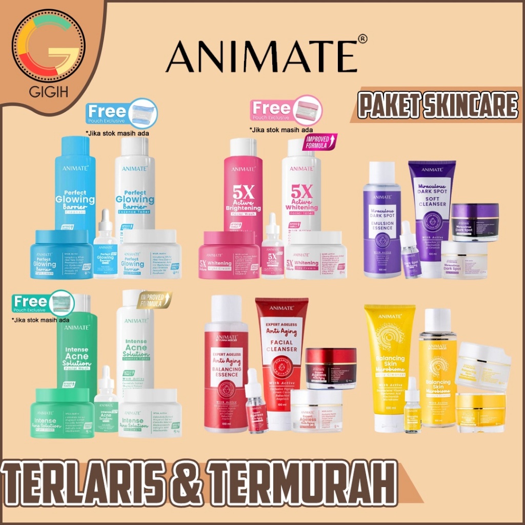 Jual ANIMATE PAKET KECANTIKAN 5IN1 GLOWING BARRIER SKIN REPAIR ...