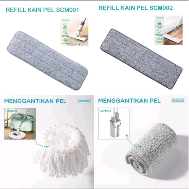Jual Kain Pel Refil Flat Mop & Spin Mop BCT BONBOX Original Premium ...